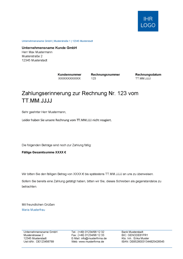 In Verzug setzen - Infos & Muster | Germania Inkasso