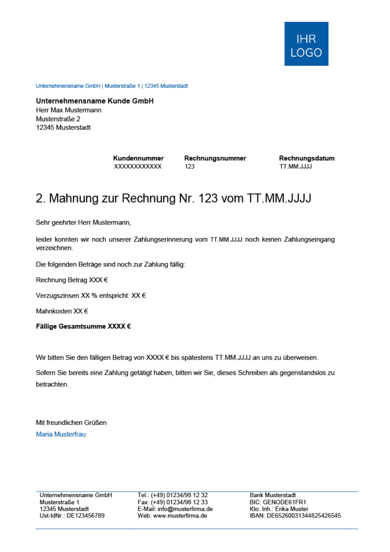 Mahnung - Tipps und Vorlagen | Germania Inkasso