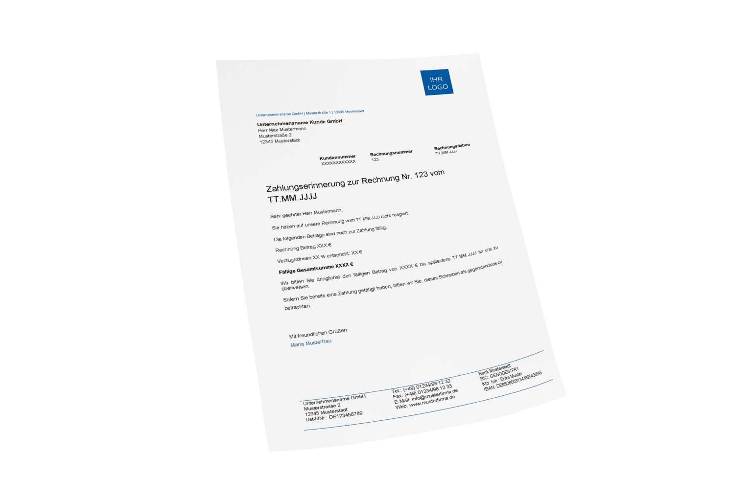 Mahnung - Tipps und Vorlagen | Germania Inkasso